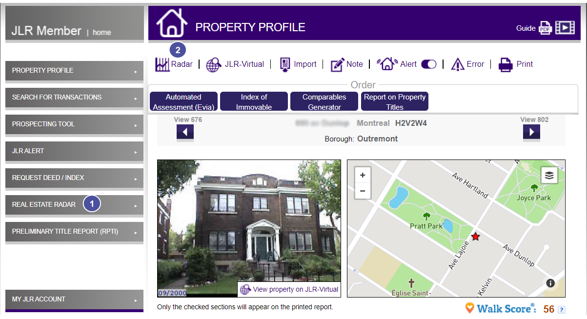 How to access the Real Estate Radar?