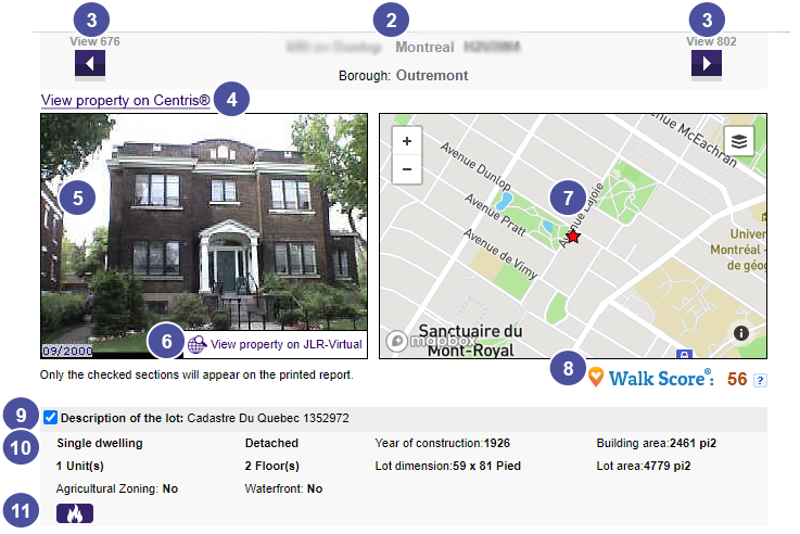 What kind of information can I find in the property profile?